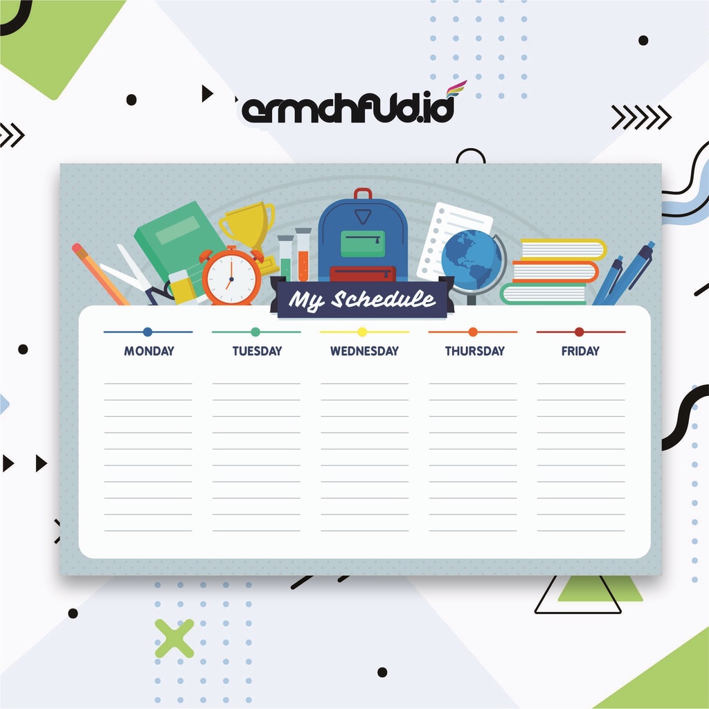 Jual Poster Jadwal Pelajaran School Timetable murah mapel siswa time ...