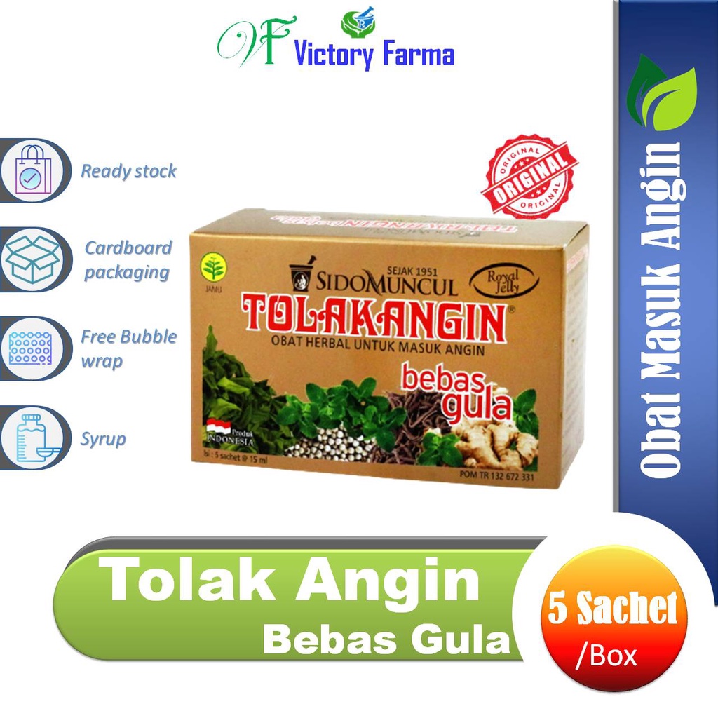 Jual Tolak Angin Bebas Gula Box 5 Sachet / Obat Masuk Angin | Shopee ...