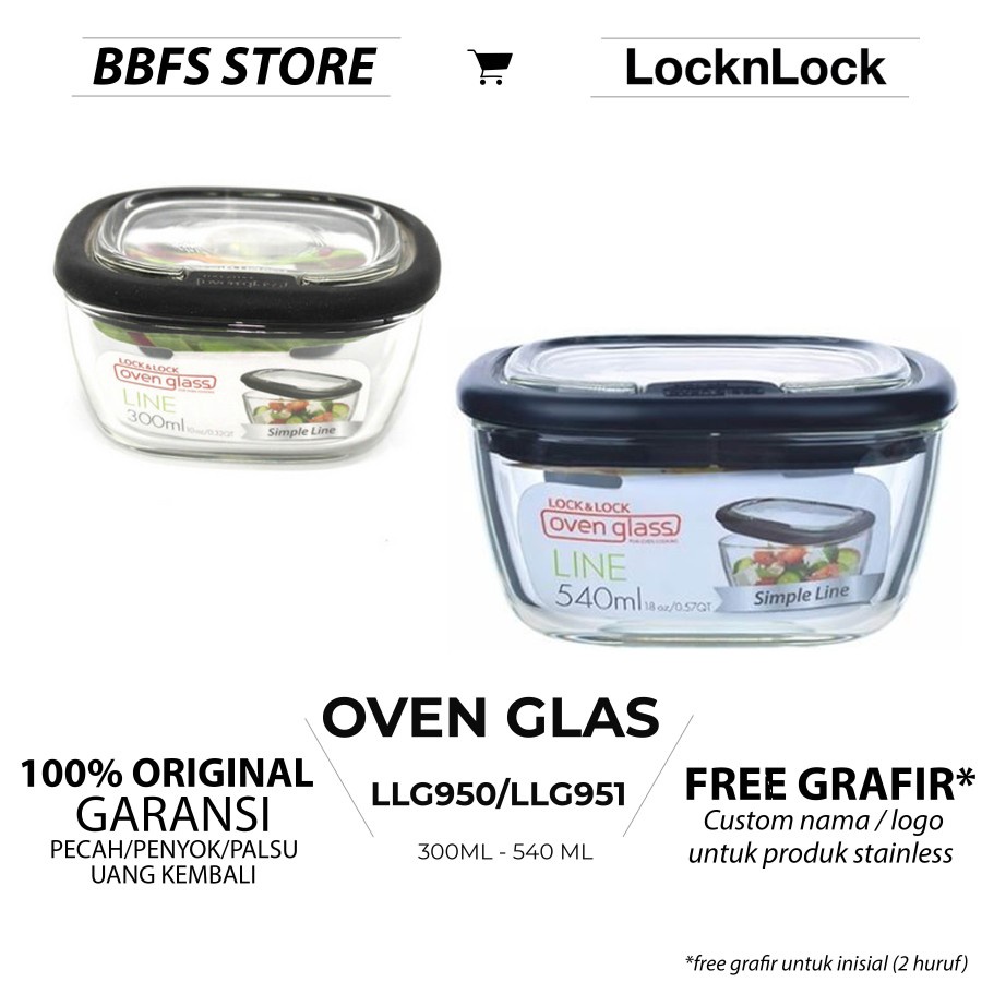 Jual Lock n Lock Oven Glass Line 850ml / Lock&Lock Pyrex kaca wadah ...
