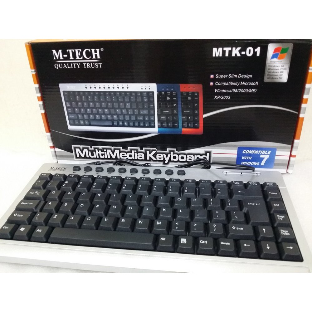 Jual KEYBOARD MINI MULTIMEDIA SLIM COLOR MTK-01 M-TECH | Shopee Indonesia
