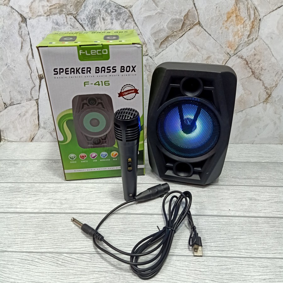 Jual Speaker Bluetooth Portable Fleco F-416/F-417 Plus Microphone ...