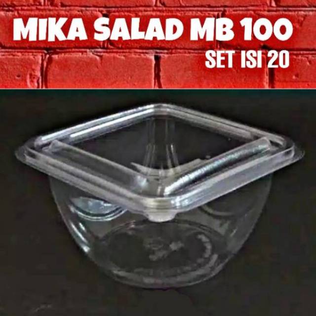 Jual DAPURMAMI 20 BIJI Mika Mb 100 Mika Salad MB100 Puding Salad Buah Mika Nasi Box Salad uk ...