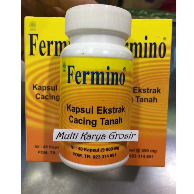 Jual Fermino kapsul ekstrak cacing tanah 40 kapsul obat tifus | Shopee ...
