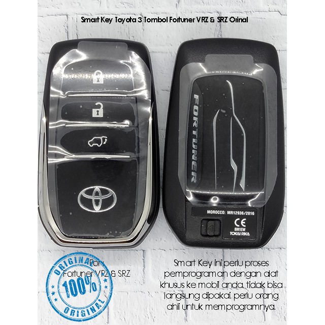 Jual Remote Kunci Smart Key Toyota 3 Tombol Fortuner SRZ Original ...