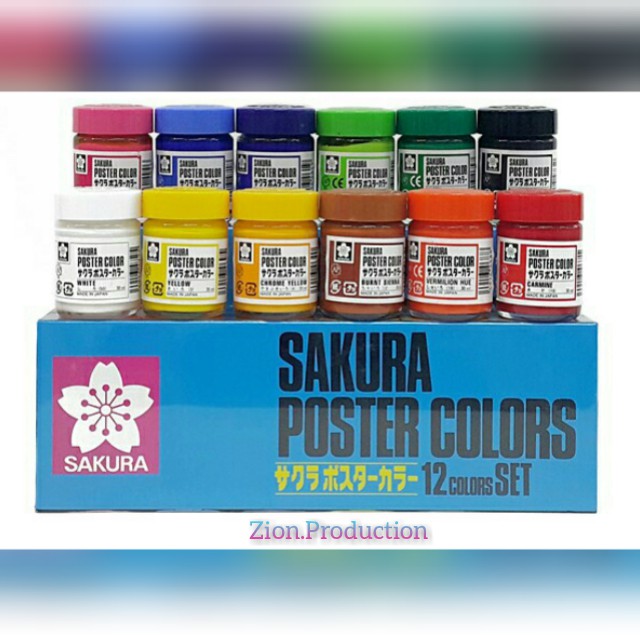 Jual Sakura Poster Colour Set 12 Colours 30ml | Shopee Indonesia