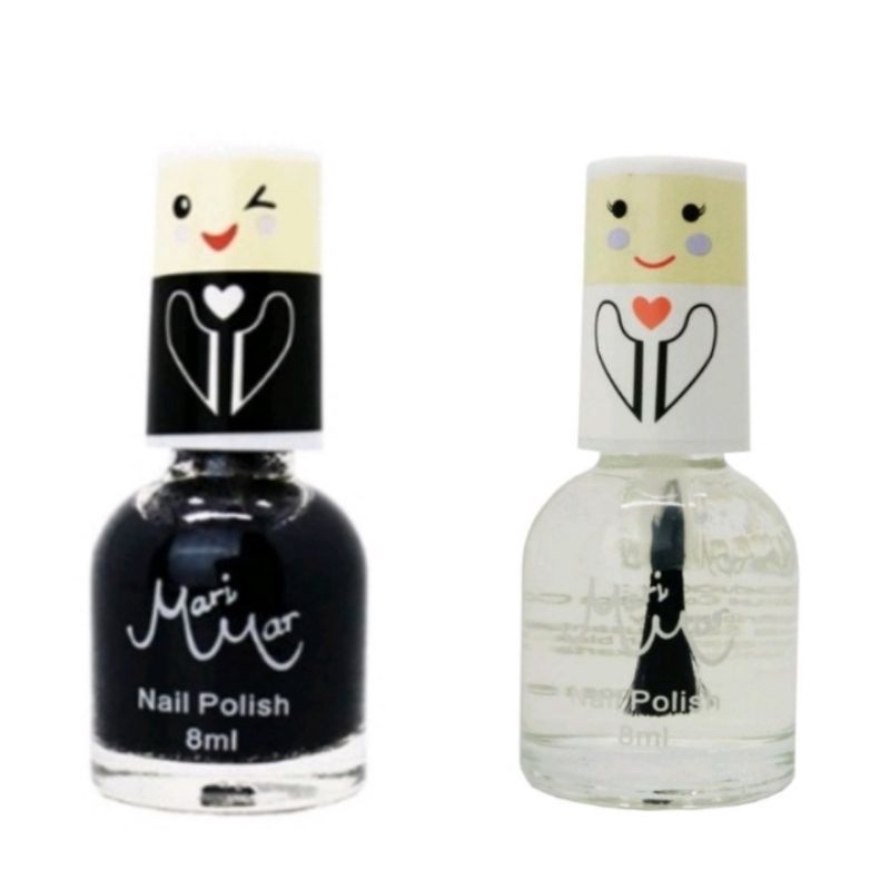 Jual Kuteks Marimar Nail Polish Transparent Bening / Hitam Original ...