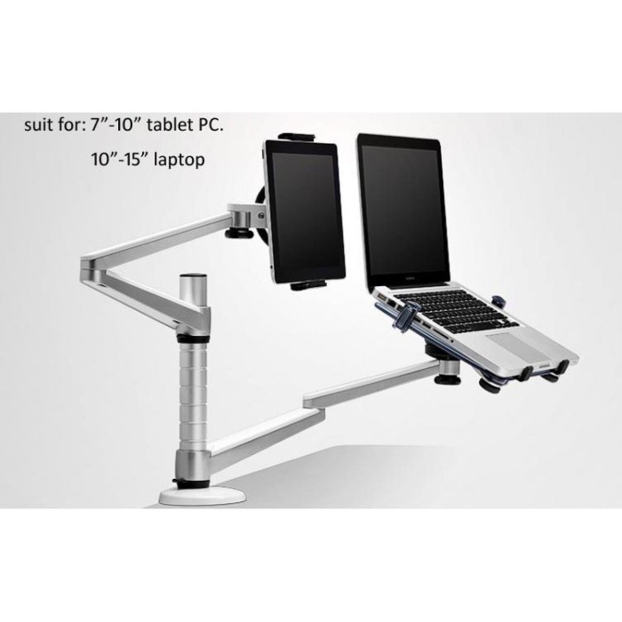 Jual Braket Laptop + Braket Tablet Holder Bracket Meja Table Mount ...