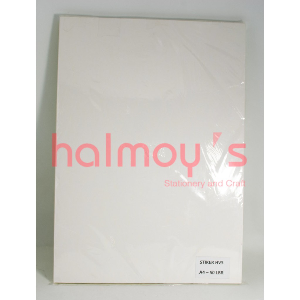 Jual KERTAS STIKER HVS PUTIH A4 ( NON COATED ) ( 1 PACK = 50 PCS ...