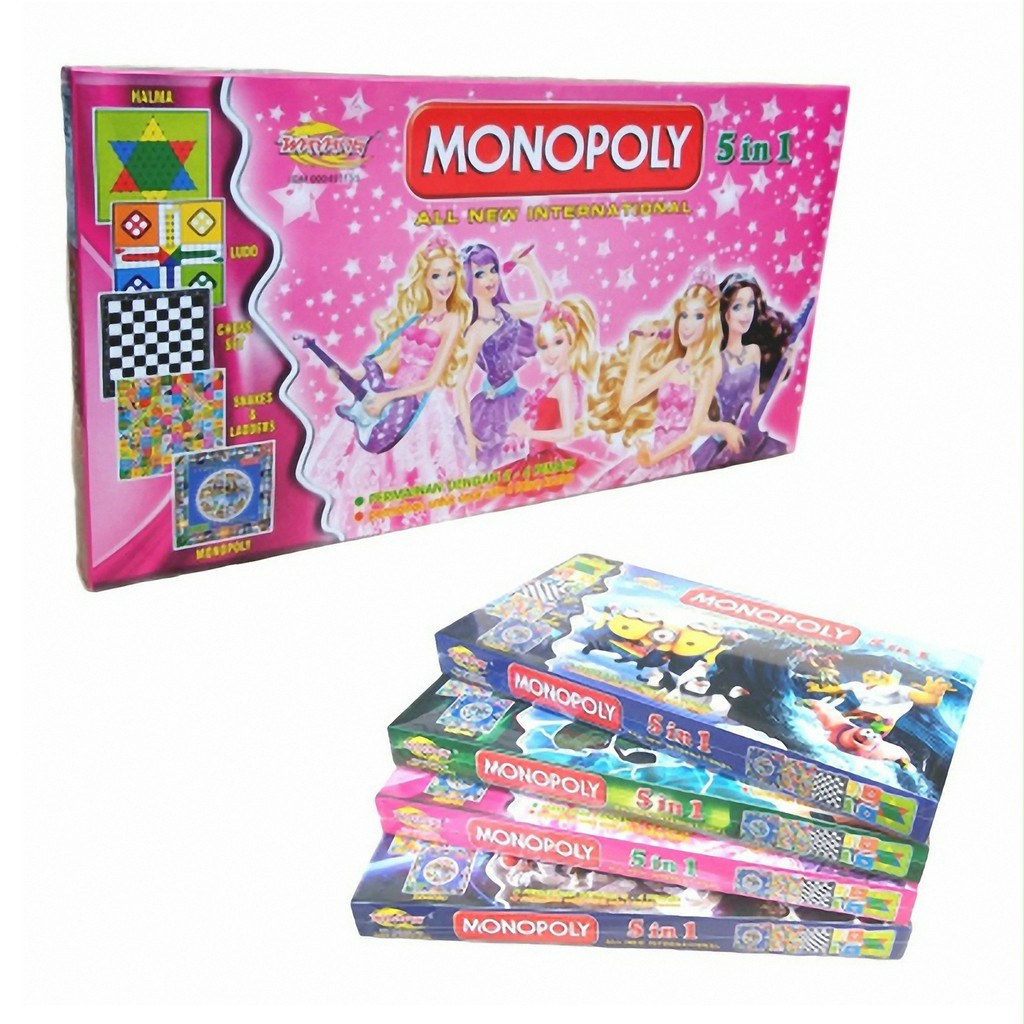 Jual Monopoly Internasional 5 in 1 / Mainan monopoli / catur, ular ...