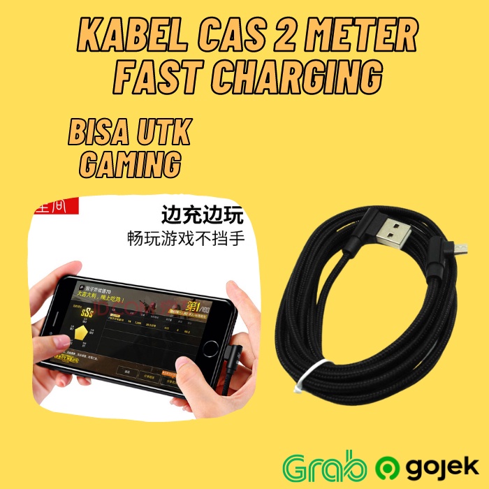 Jual Kabel Data Charger Micro USB Fast Charging 2 Meter Bentuk L Anti ...