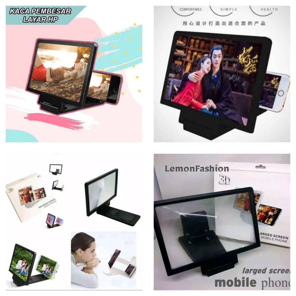 Jual Zoom 3D Screen Kaca Pembesar Layar Handphone With Stand | Shopee ...