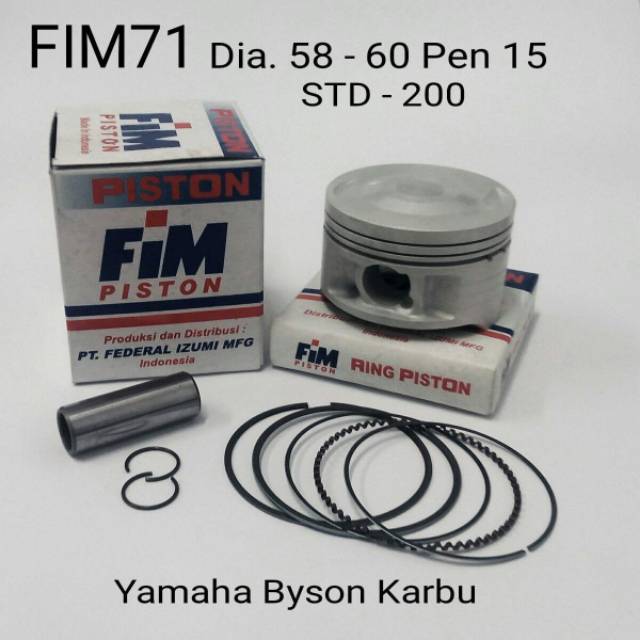 Jual piston set FIM 71 original 100% byson std 50 100 150 200 seher ...
