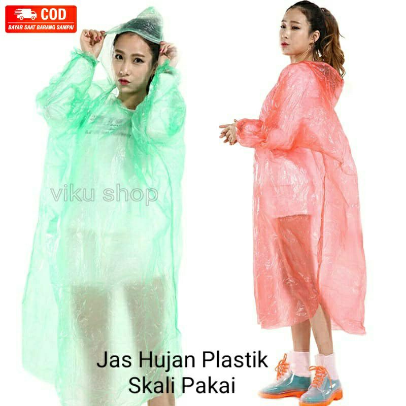 Jual Jas Hujan Plastik Darurat Sekali Pakai Baju Kresek Disposable ...