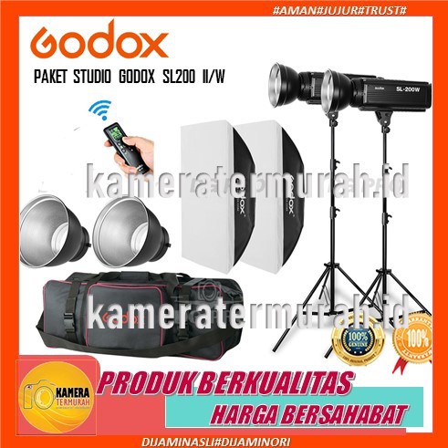 Jual Paket Studio Godox SL200II SL 200 II SL200 II Lightstand, Softbox ...