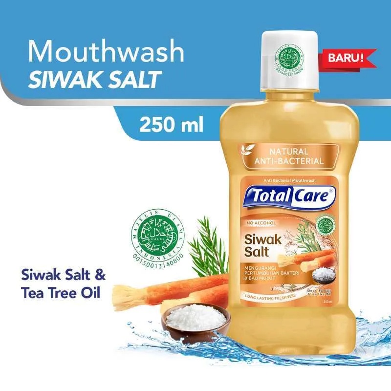 Jual Total Care Anti Bacterial Mouthwash Siwak Salt 250ml | Shopee ...