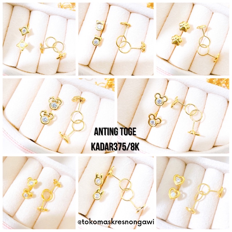 Jual anting toge karakter emas kadar 375 / 8k | Shopee Indonesia