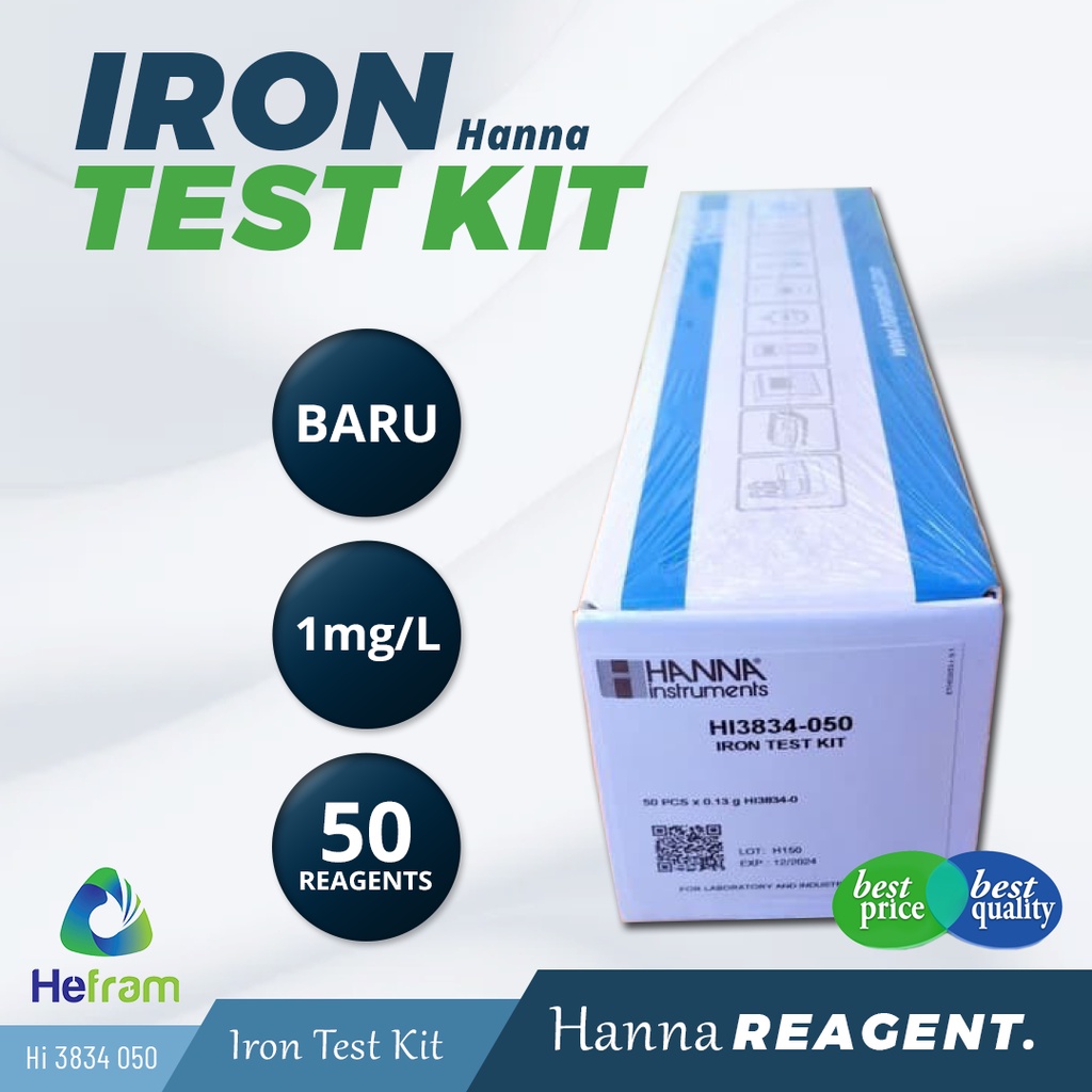Jual Hanna Hi 3834 050 Iron Test Kit reagent | Shopee Indonesia