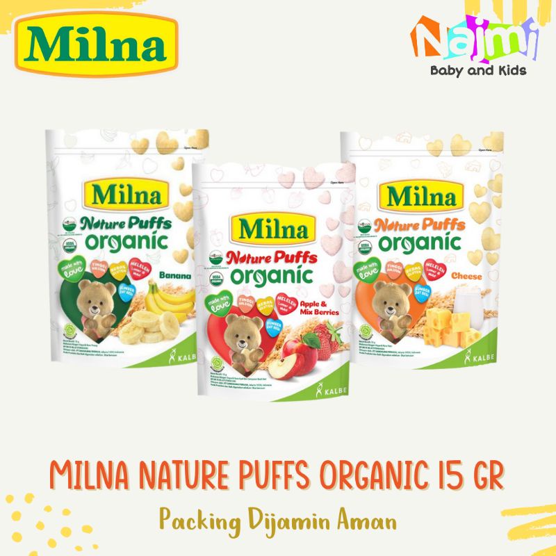 Jual Milna Nature Puffs Organic 15 gr | Snack MPASI Baby Puff | Camilan ...