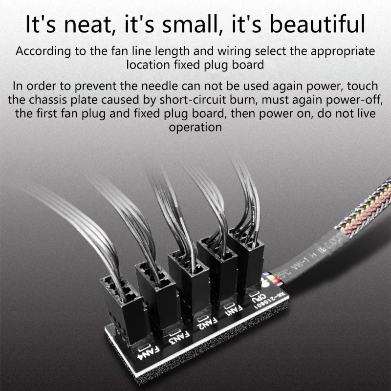 Jual Kabel Extension Fan Hub 4 Pin PWM Fan Power Splitter 5 Port ...