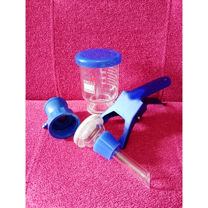 Jual Set 4 pcs For Laboratory Vacuum Filtration Glass Funnel Clamp ...