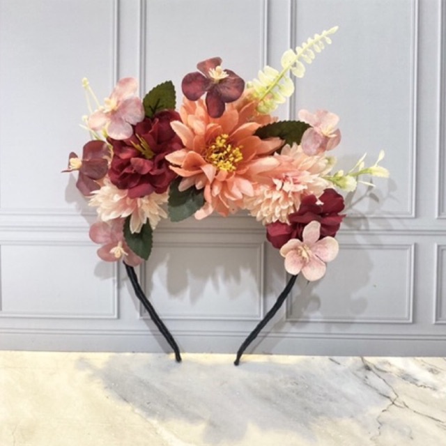 Jual flower crown bando bunga halloween mahkota bunga pesta aksesoris ...