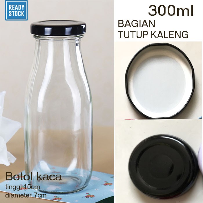 Jual Botol JUS Jar Kaca Botol Kaca 300ml Jar Botol Juice Minuman Teh ...