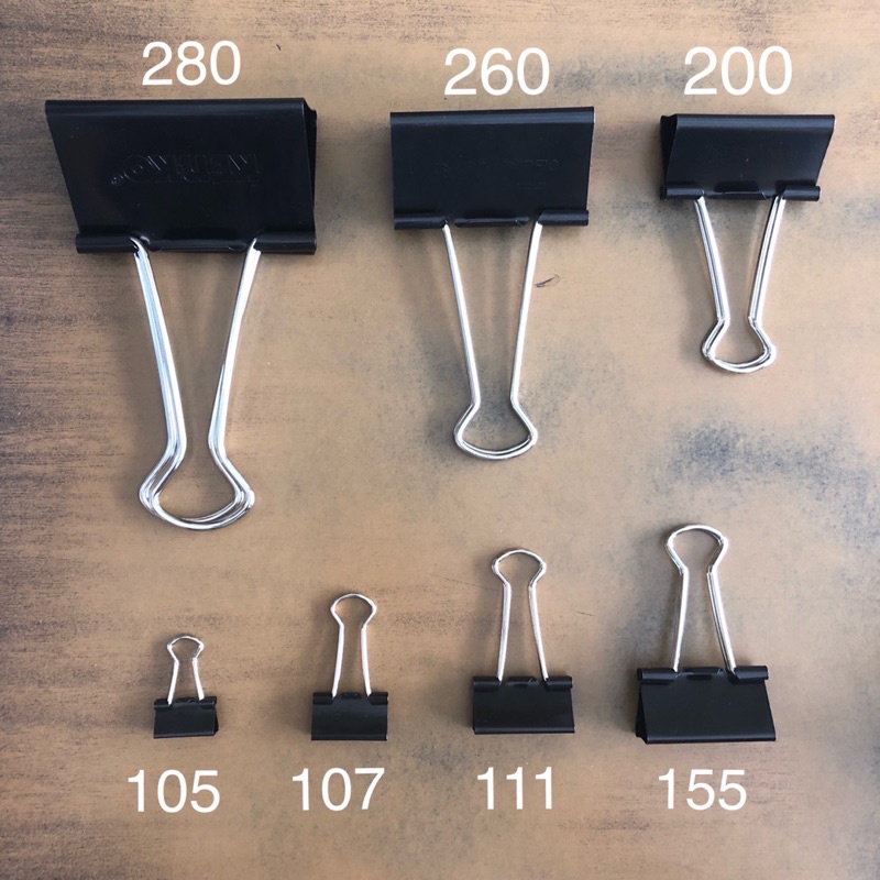 Jual CLIP KERTAS HITAM / BINDER CLIP 105 107 111 155 200 260 280 ...