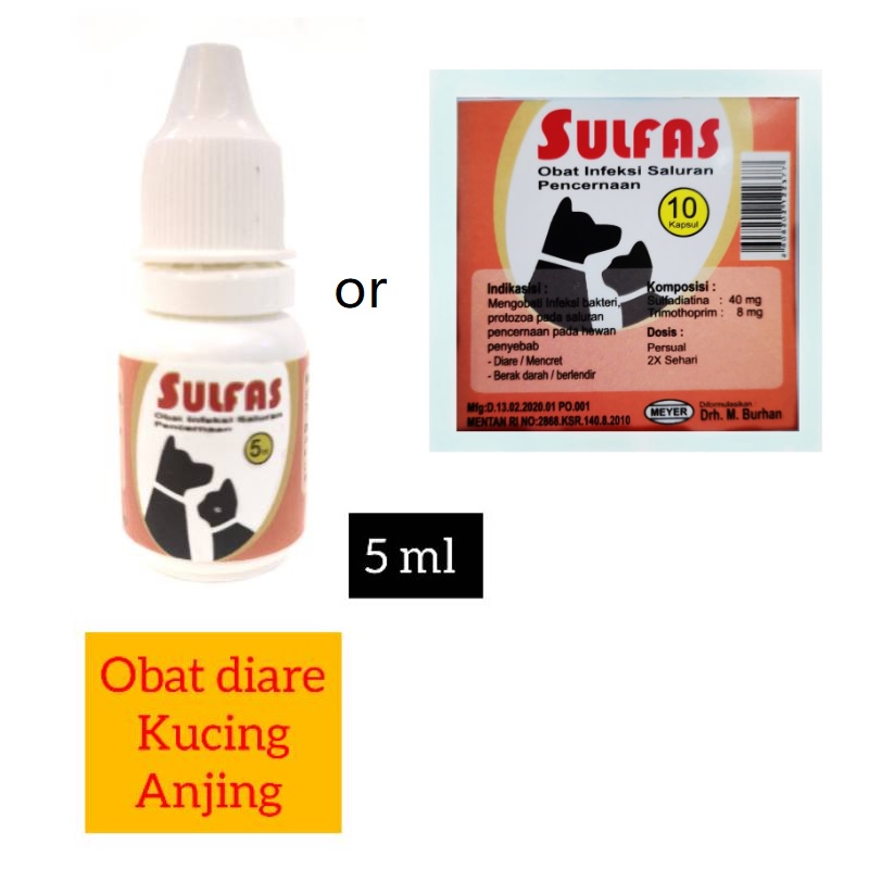 Jual SULFAS OBAT DIARE KUCING ANJING / OBAT MENCRET KUCING ANJING ...