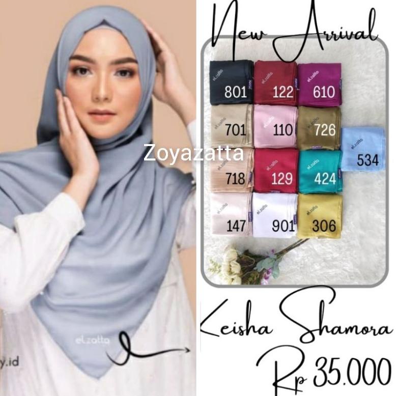 Jual Jilbab Segiempat Elzatta Hijab Keisha Shamora Terbaru | Shopee ...