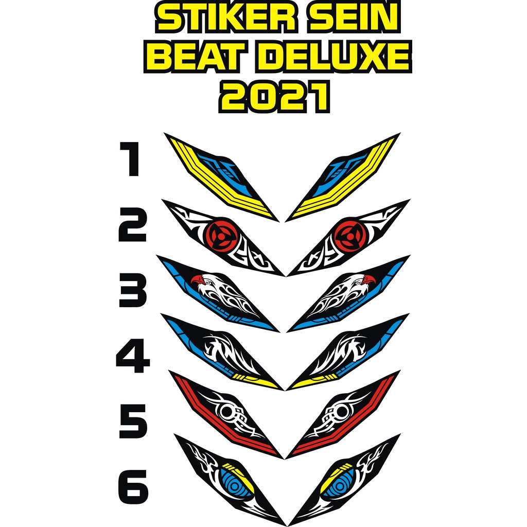 Jual Stiker sticker alis lampu sein beat deluxe 2021 mata elang keren ...