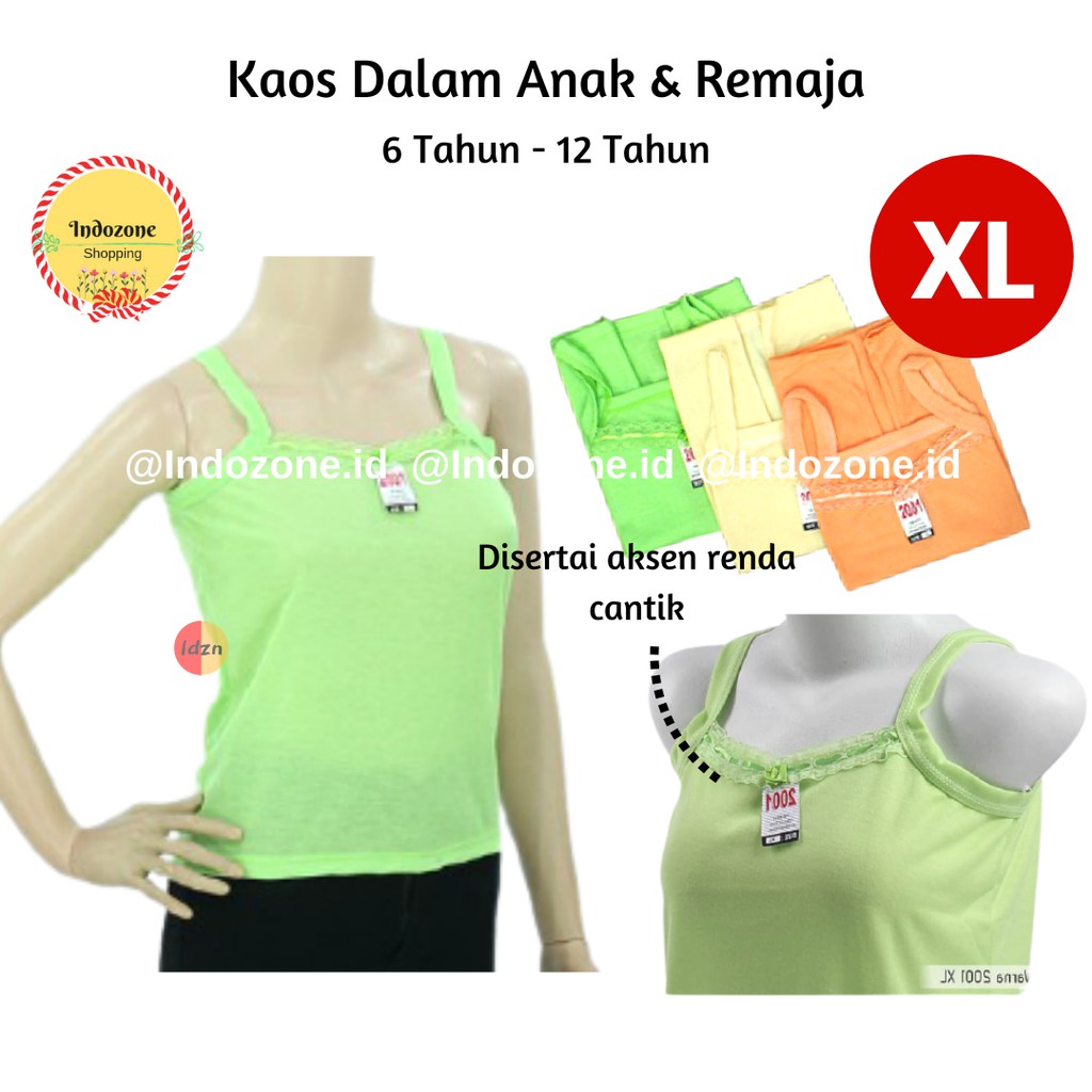 Jual 3 PCS Kaos Dalam Anak SD SMP 6-10 Tahun Model Renda Warna Singlet ...