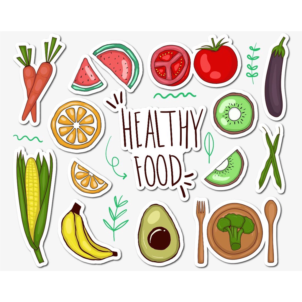 Jual Sticker Aesthetic Food - Sticker Buah sayuran - Sticker Vegetbales ...