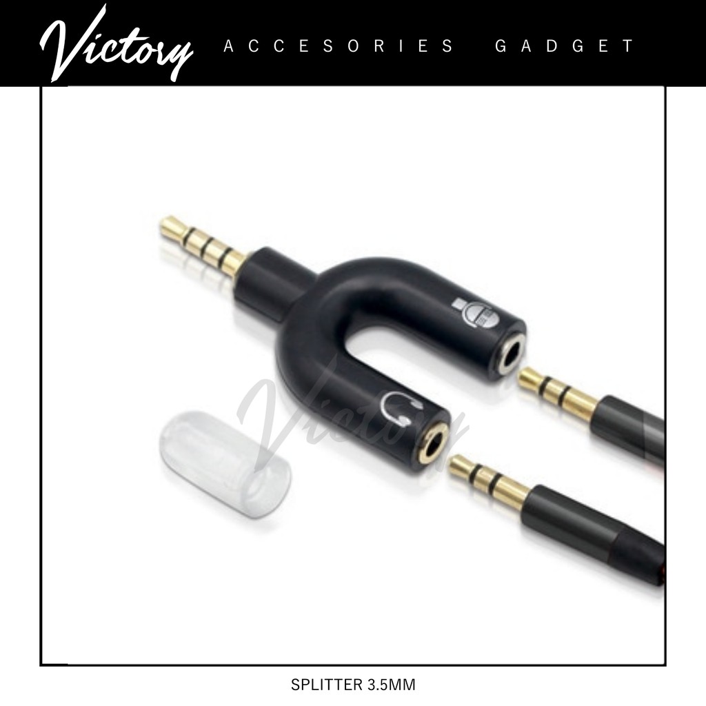 Jual SPLITTER U AUX 3.5MM KE AUDIO HEADSET & MIC SPLITTER FOR GAMING ...