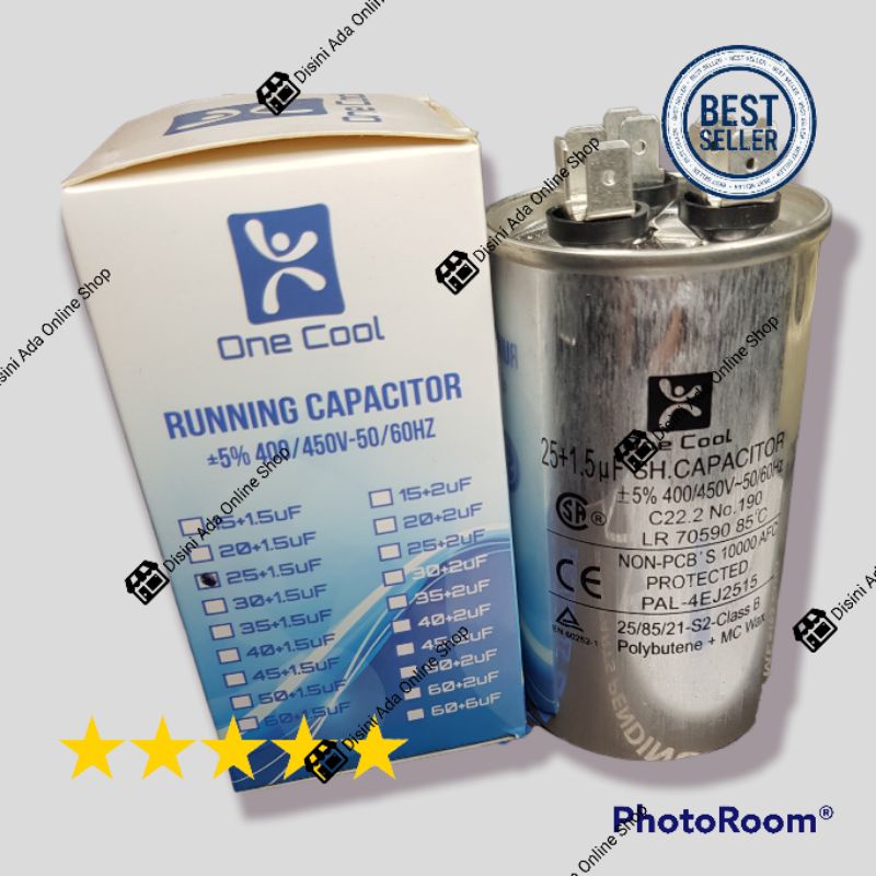 Jual Kapasitor AC 25+1,5 uf 3 Soket/Running Capacitor-Kapacitor 25+1,5uf | Shopee Indonesia