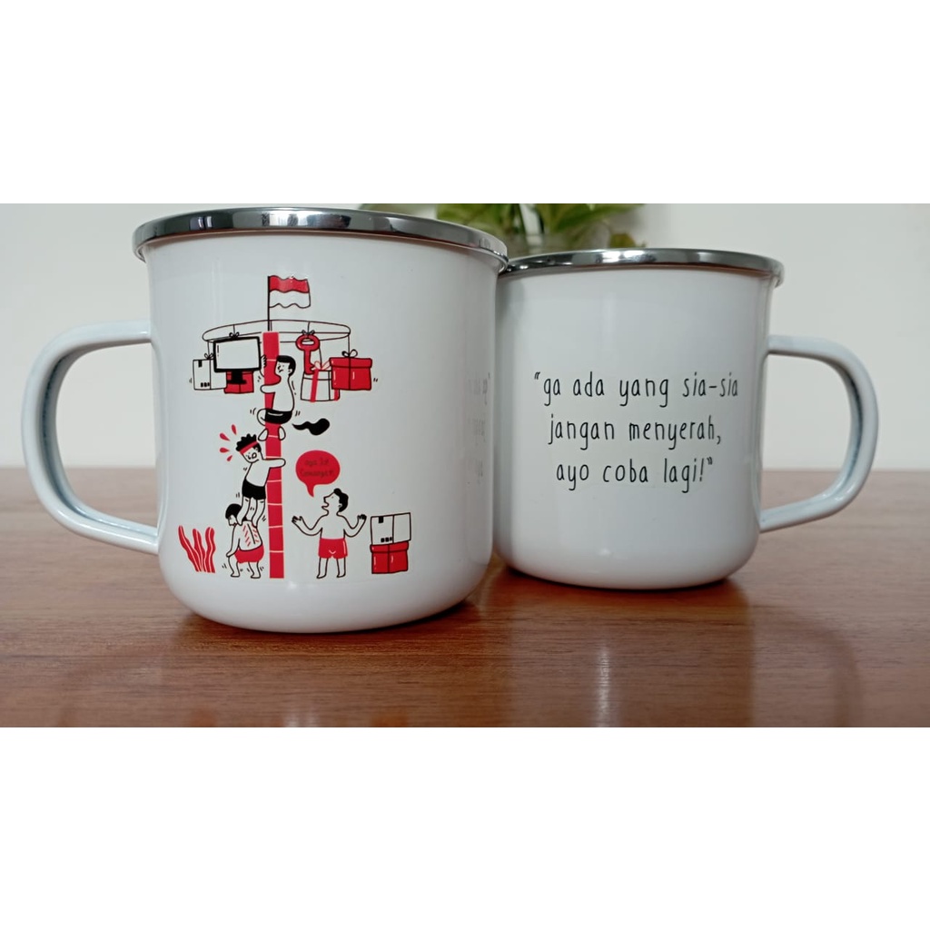 Jual Mug Gelas Enamel gambar custom Seri Indonesia 9cm bahan premium ...