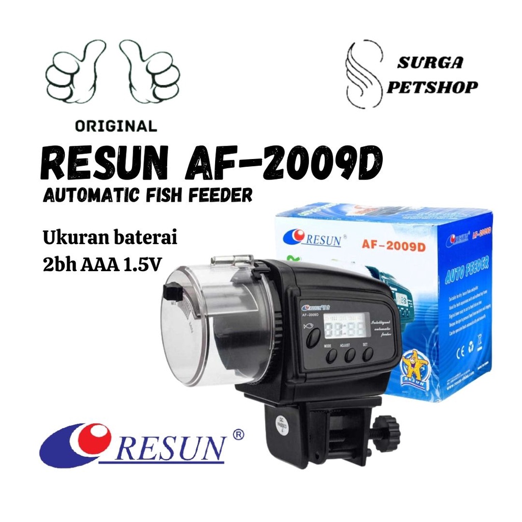 Jual RESUN AF 2009D Auto Automatic Fish Feeder AF2009D Aquarium Pemberi ...