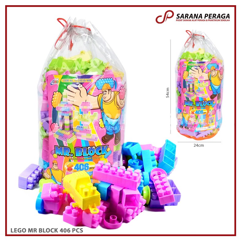 Jual SaranaPeraga - 406 Pcs Lego Bongkar Pasang Mr Block Isi 406 Pcs ...