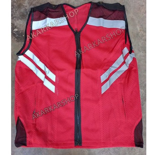 Jual Rompi Safety Rusuk Merah Rompi Jaring Kombinasi | Shopee Indonesia