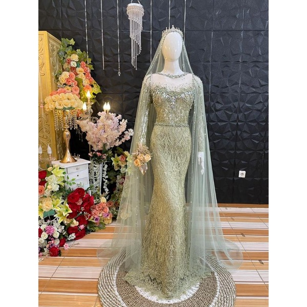 Jual NEW GAUN PASANGAN SLIM DRESS PREMIUM//GAUN CANTIK MEWAH BEREKOR ...