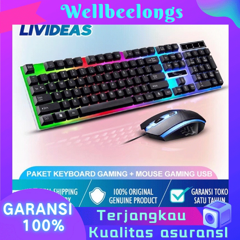 Jual TERBARU Set keyboard dan mouse Pencahayaan RGB/set keyboard dan ...