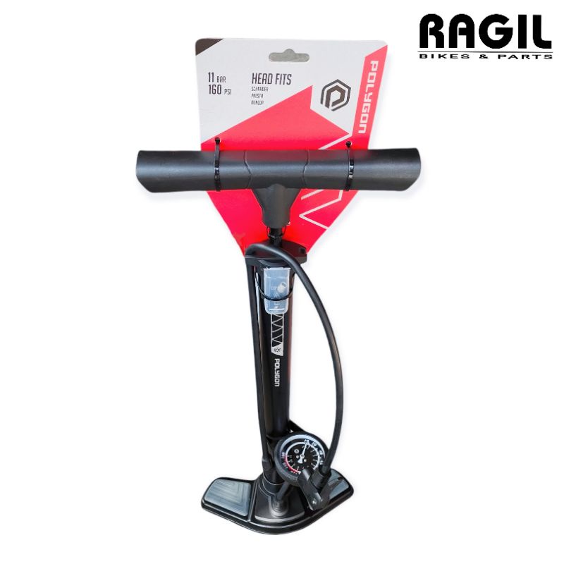 Jual POMPA SEPEDA POLYGON STEEL STX FLOOR PUMP 160PSI 160 PSI BAN DALAM ...