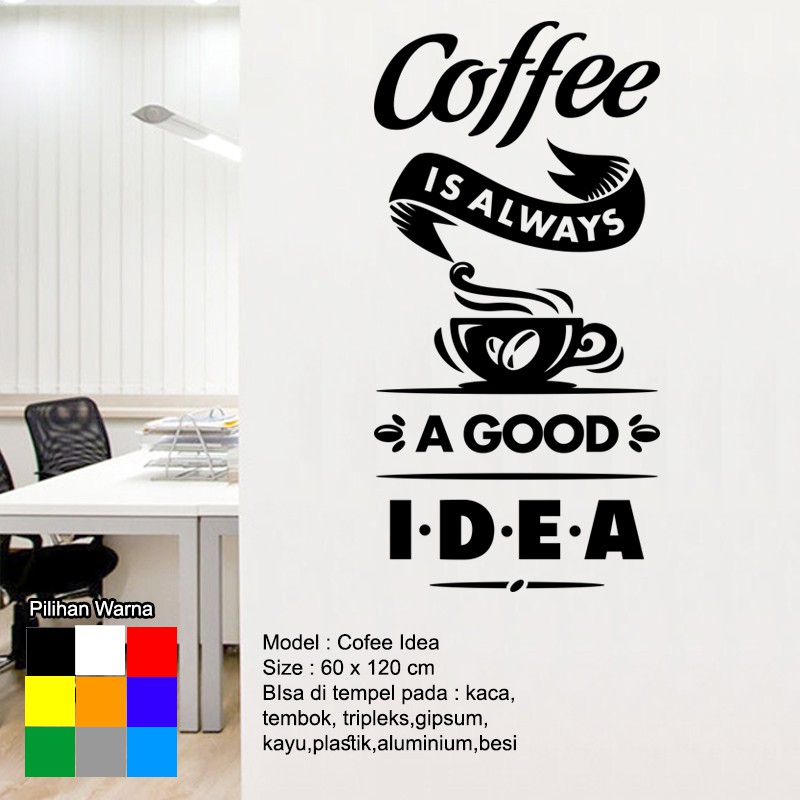 Jual Stiker Kaca Dinding Cafe Kopi Coffee Shop Kafe Resto Cutting ...