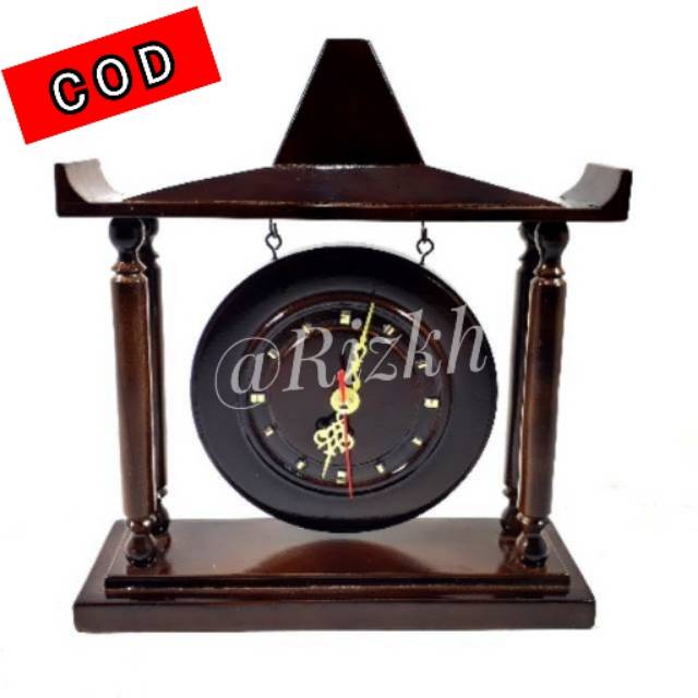 Jual Jam Meja Duduk Kayu Jati Model Gong Rumah Joglo | Shopee Indonesia