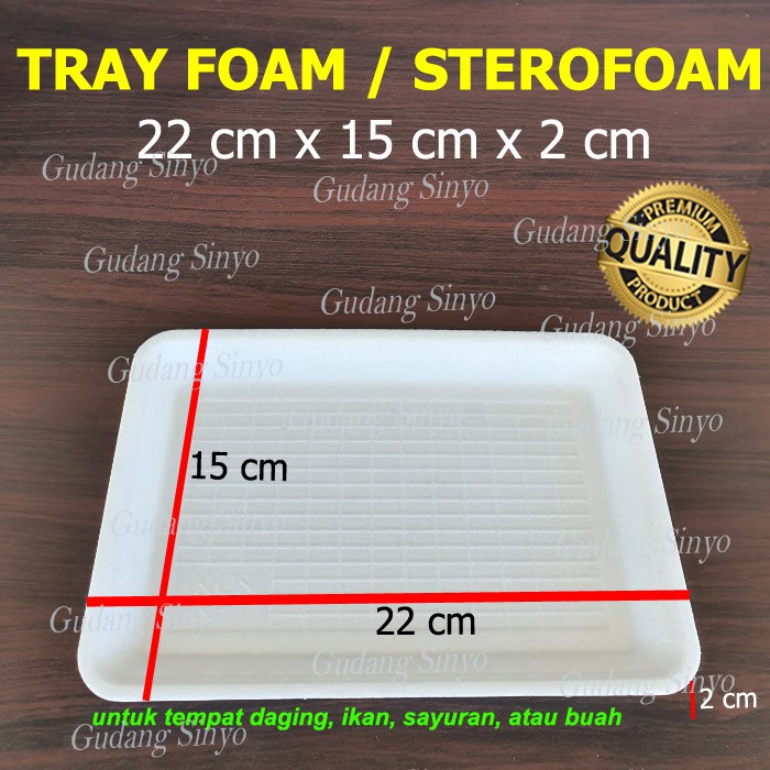 Jual Sterofoam / Styrofoam / Tray Foam K1 uk. 22 cm x 15 cm x 2 cm | Shopee Indonesia
