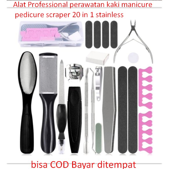 Jual Alat Professional perawatan kaki manicure pedicure scraper 20 in 1 ...