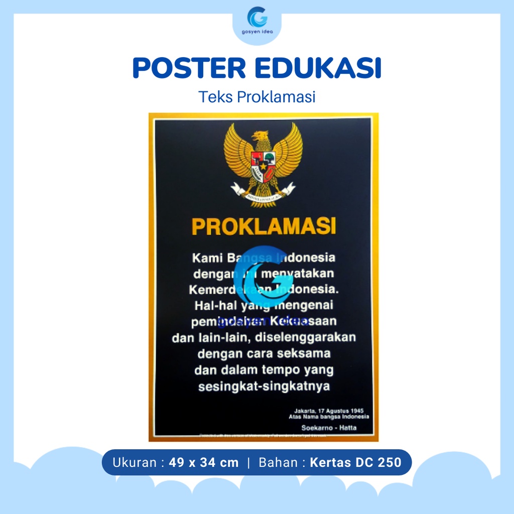 Jual Poster Medium Anak Belajar Teks Proklamasi Indonesia | Shopee ...