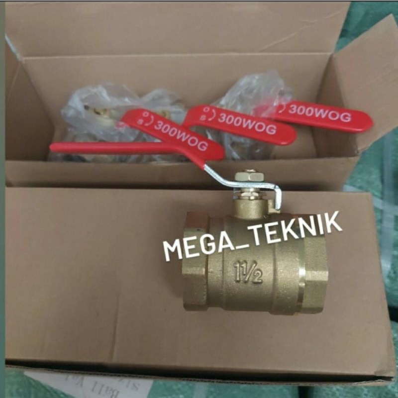 Jual STOP KRAN UKURAN 1,5 INCHI BRASS KUNINGAN//BALL VALVE 1-1/2 INCHI KUNINGAN | Shopee Indonesia