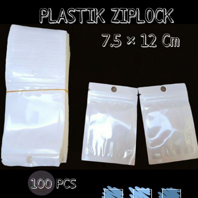 Jual Plastik Ziplock 7.5 x 12 cm Ziplock Putih/ Zipper Packing ...
