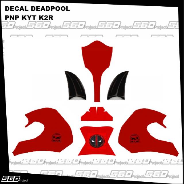 Jual Stiker Decal Helm Motif Deadpool PNP KYT K2R | Shopee Indonesia