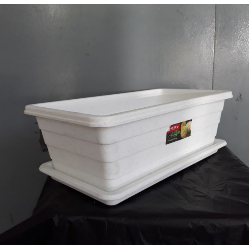 Jual pot bunga panjang putih, pot rect lionstar, pot bunga panjang ...